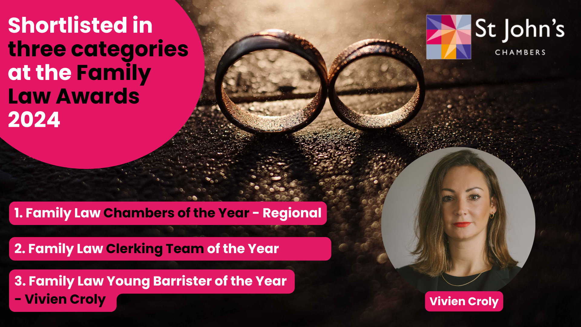Shortlisted in three categories at the Family Law Awards 2024 - St John ...